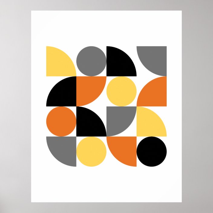 Mid-Century Modern Shapes Circles Poster | Zazzle.com