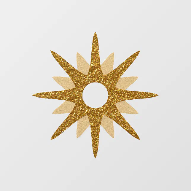Mid-Century Modern Single Gold Starburst Wall Decal | Zazzle