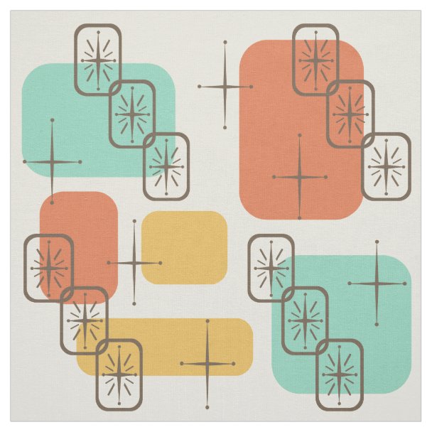 Mid-Century Modern Atomic Inspired Fabric 29 | Zazzle