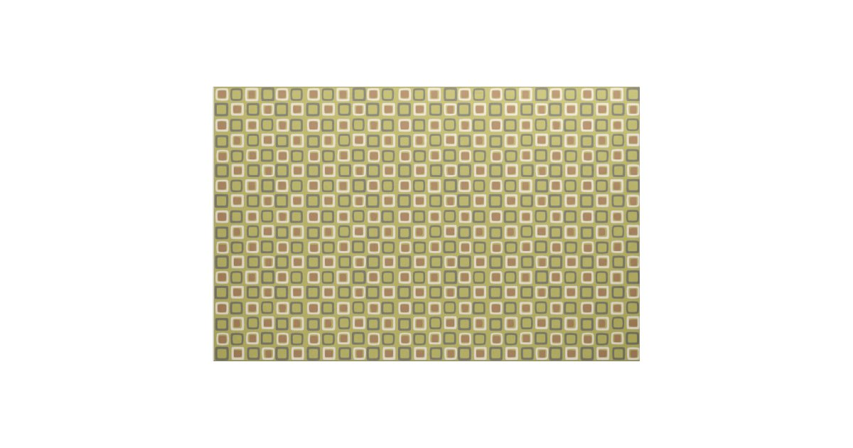 Mid Century Modern Squares Chartreuse Fabric | Zazzle