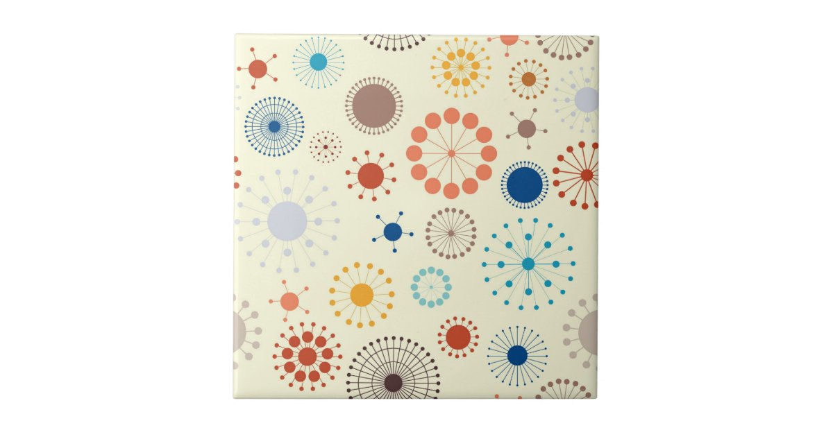 Mid Century Modern Starburst Ceramic Tile | Zazzle