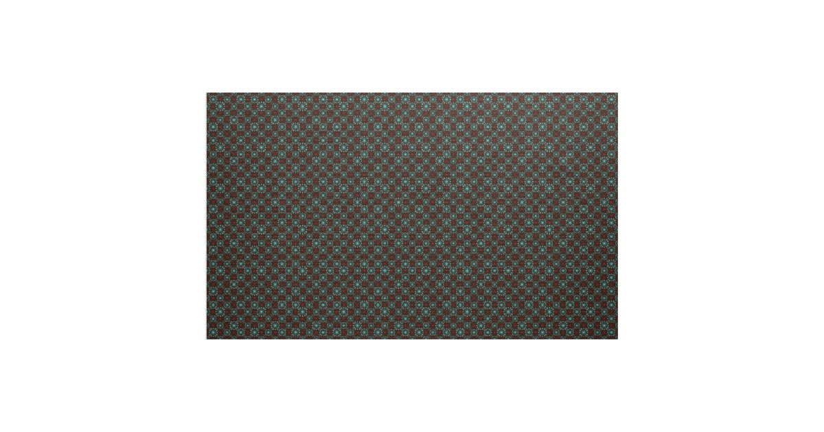 Mid Century Modern Starburst Turquoise Red Pattern Fabric | Zazzle