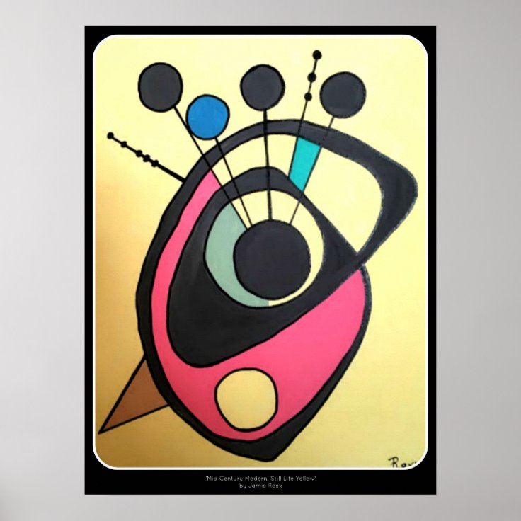 'Mid Century Modern Still Life Yellow' on a Poster | Zazzle