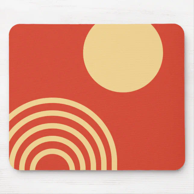 Mid Century Modern Sun and Rainbow Line Mouse Pad | Zazzle