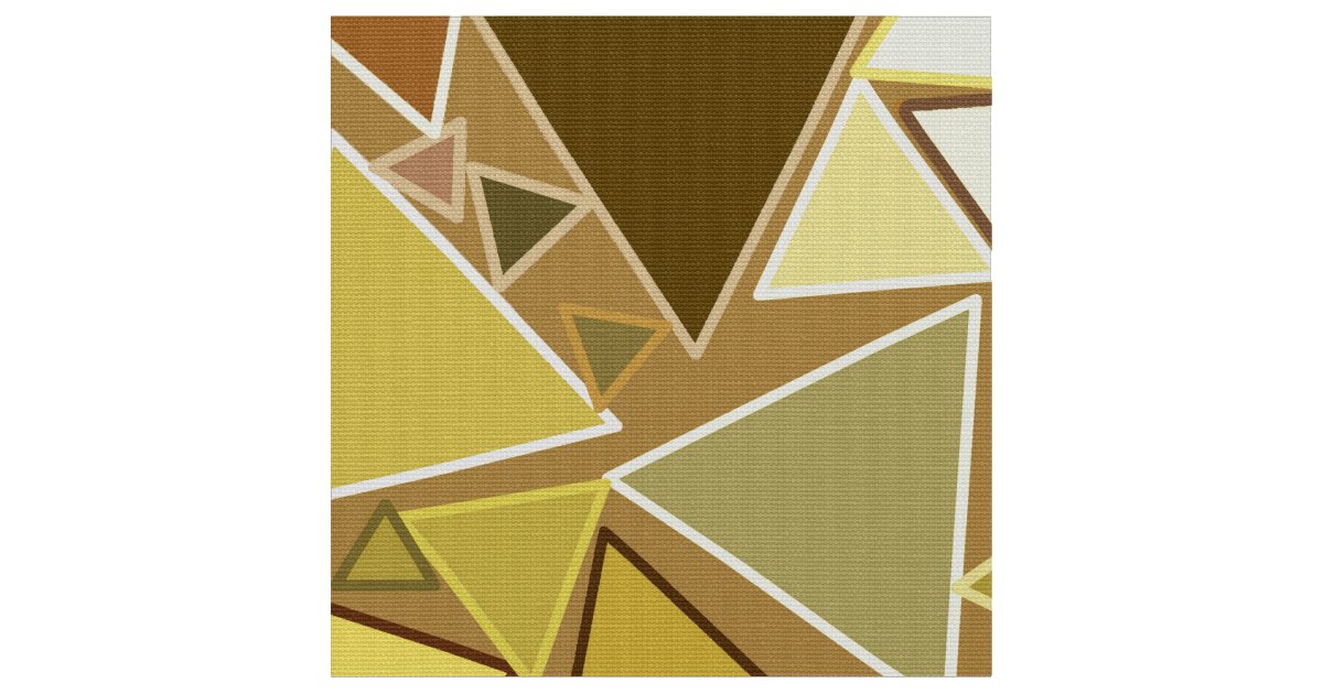 Mid-Century Modern Triangles, Mustard Yellow Fabric | Zazzle