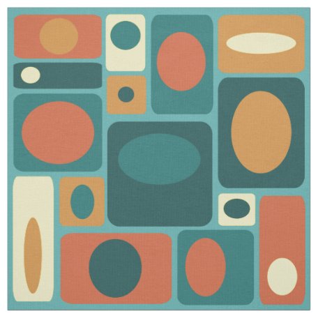 Mid-Century Modern Rectangles on PInk Fabric | Zazzle