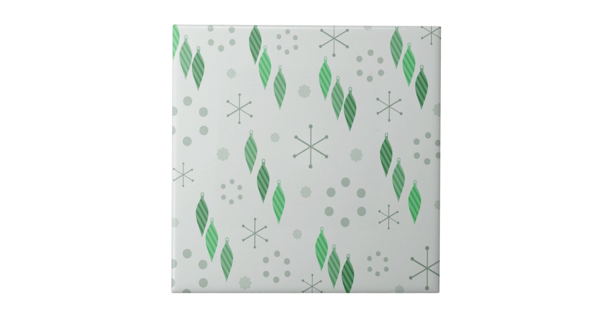 Mid Century Modern Winter Green Ceramic Tile | Zazzle