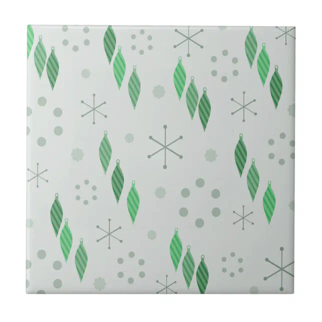 Mid Century Modern Winter Green Ceramic Tile | Zazzle