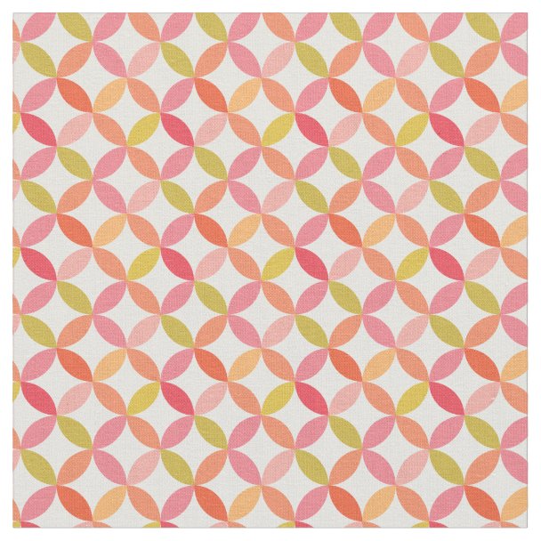 Modern Mid Century Circles Geometric Pattern Fabric | Zazzle