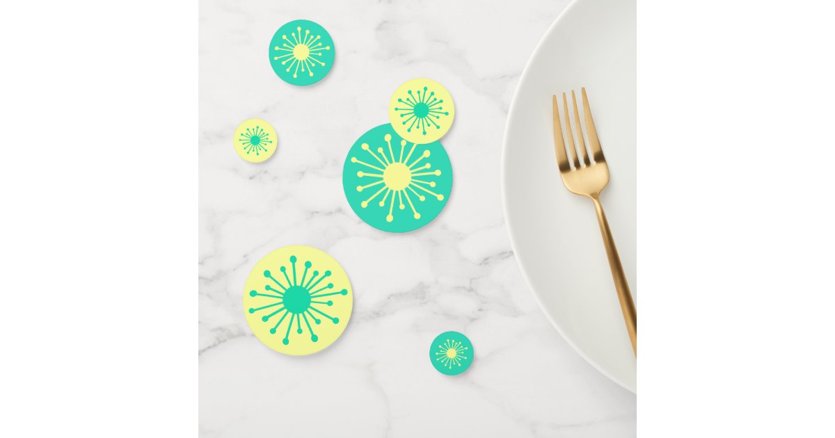 Mid Century Retro Starburst Confetti | Zazzle