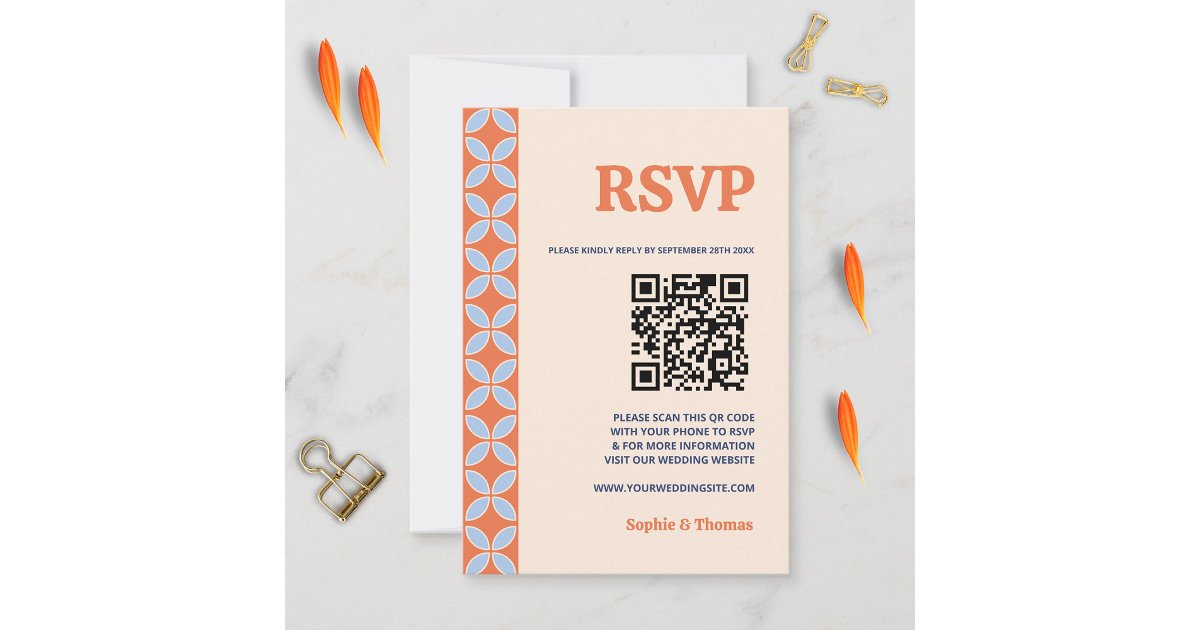 Mid Century Retro Wedding RSVP Card | Zazzle