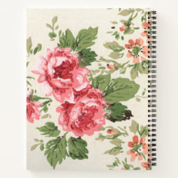Mid Century Roses Spiral Graph Paper Notebook | Zazzle