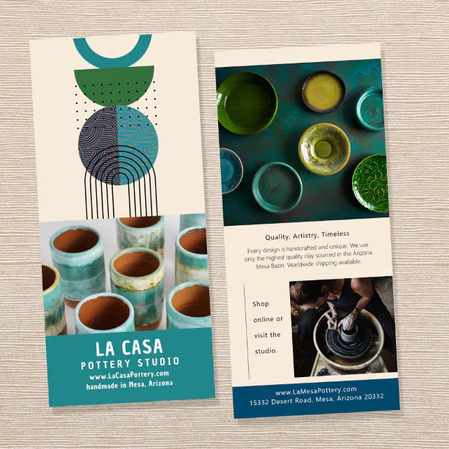 Mid Century Sculpture Creative Marketing Rack Card | Zazzle