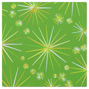 Mid Century Sputnik pattern, Grey and Fuchsia Fabric | Zazzle