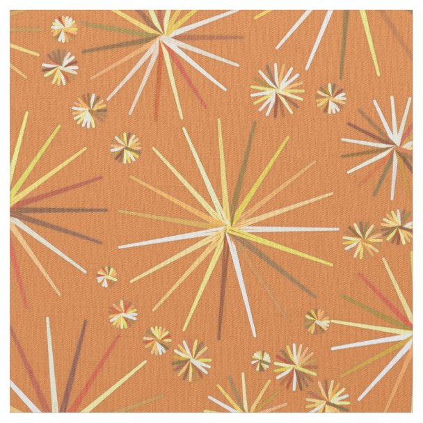 Mid Century Sputnik pattern, Robin's Egg Blue Fabric | Zazzle