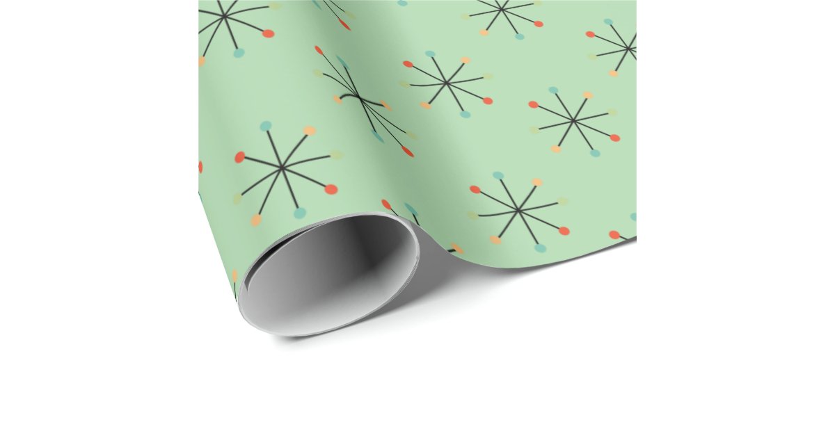 Mid Century stars wrapping paper | Zazzle