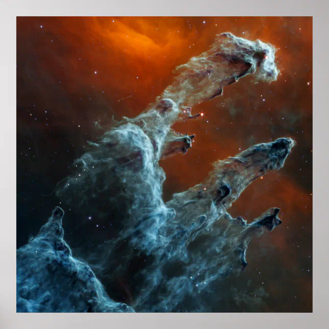 Mid-Infrared The Pillars Of Creation. Poster | Zazzle