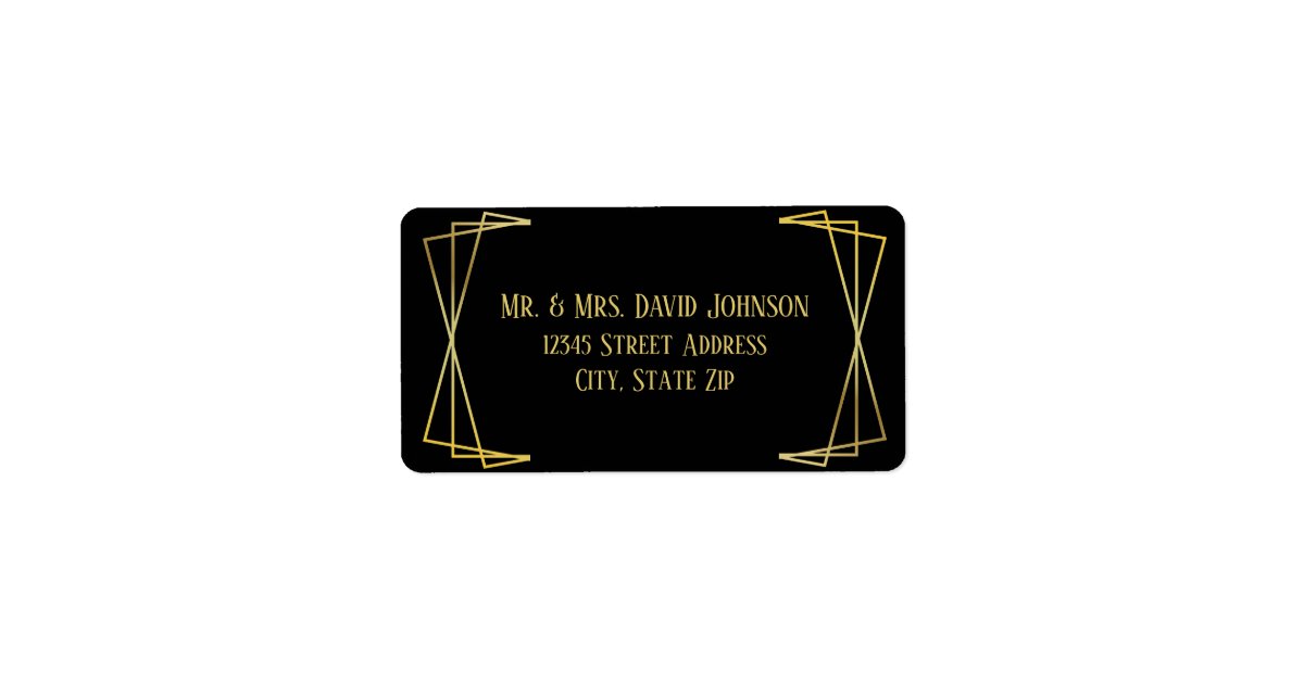 Mid Mod Black Design - Address Label | Zazzle