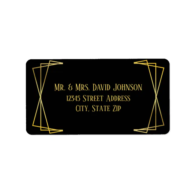Mid Mod Black Design - Address Label | Zazzle