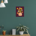 Mid Mod Cosmos Flowers Bouquet Poster | Zazzle