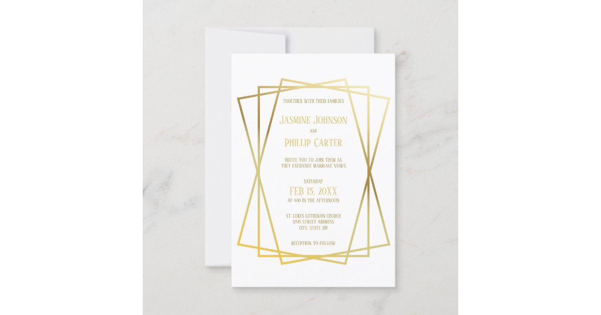 Mid Mod Design - 3x5 Wedding Invitation | Zazzle