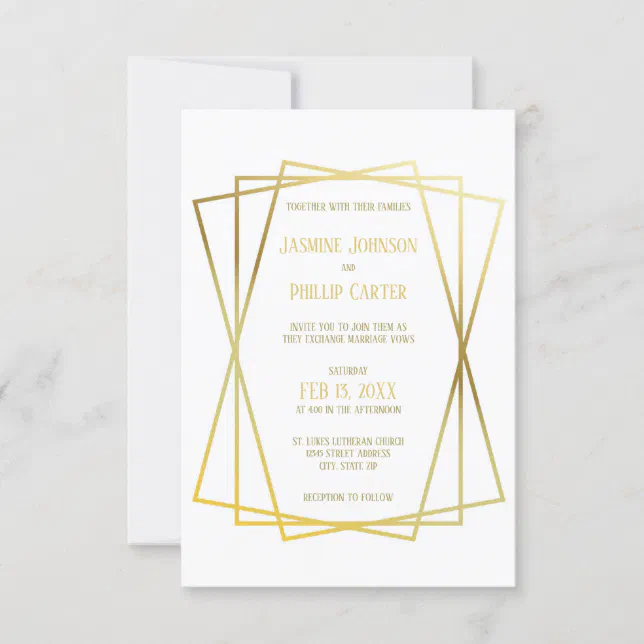 Mid Mod Design - 3x5 Wedding Invitation | Zazzle