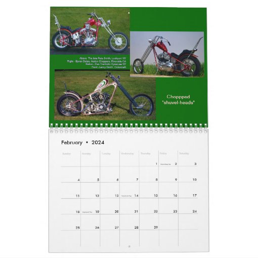 Mid- size Classic Motorcycle Choppers Calendar | Zazzle