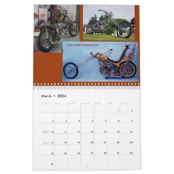 Mid- size Classic Motorcycle Choppers Calendar | Zazzle