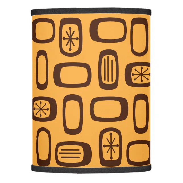 Midcentury MCM Rounded Rectangles Orange Lamp Shade | Zazzle