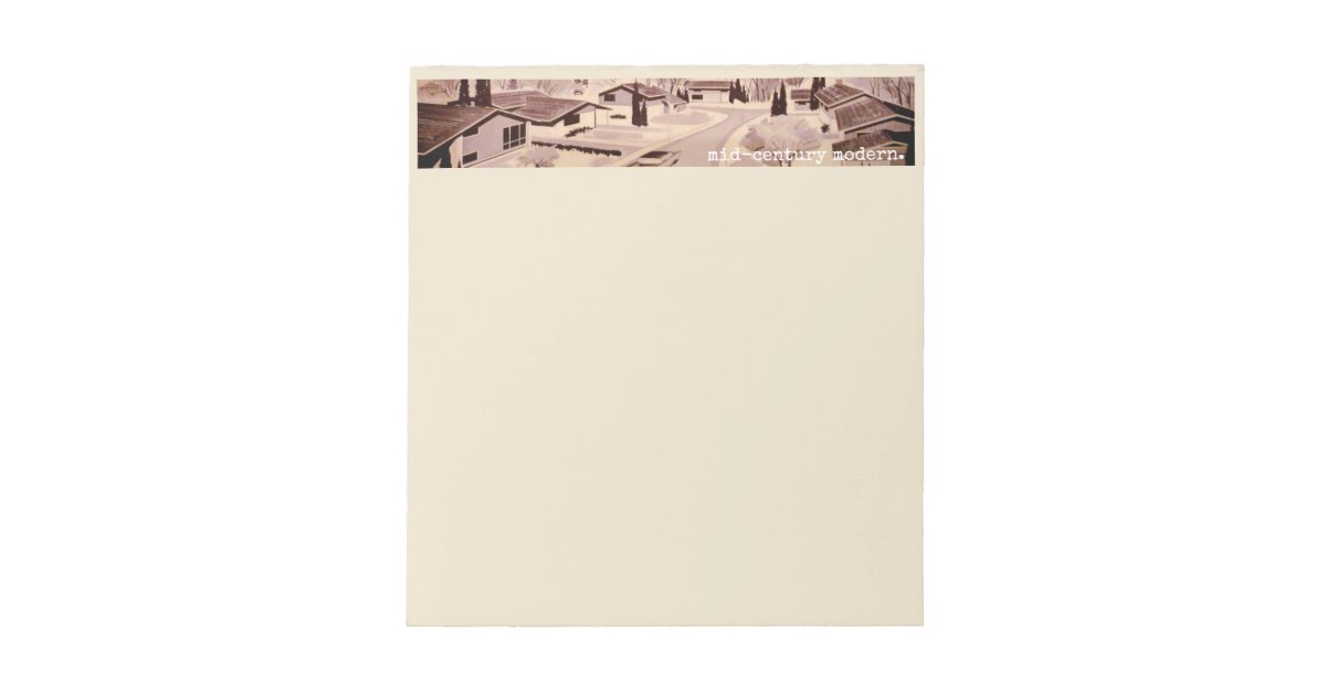 Midcentury Modern Architecture Notepad | Zazzle
