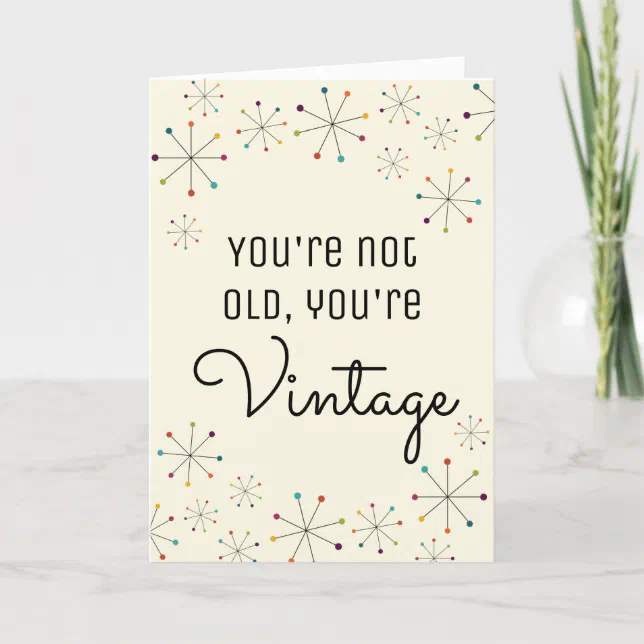 Midcentury Modern Funny Vintage Birthday Card | Zazzle