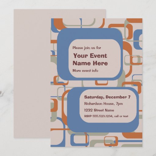 Midcentury Modern Party or Event Invitation | Zazzle