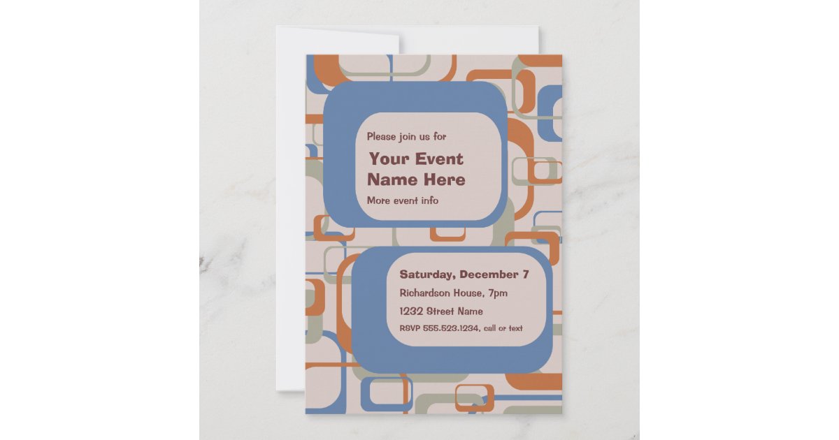 Midcentury Modern Party or Event Invitation | Zazzle