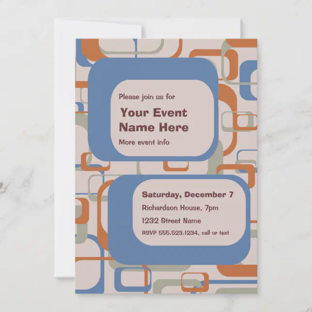Midcentury Modern Party or Event Invitation | Zazzle