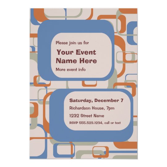 Midcentury Modern Party or Event Invitation | Zazzle.com