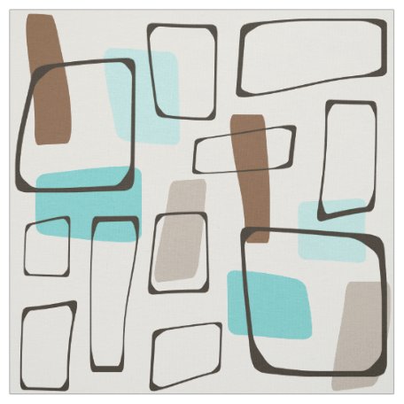 Mid Century Modern Abstract Fabric | Zazzle