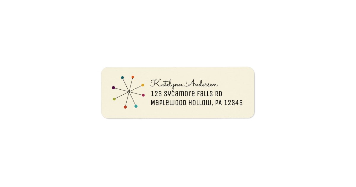 Midcentury Modern Style Retro Return Address Label | Zazzle