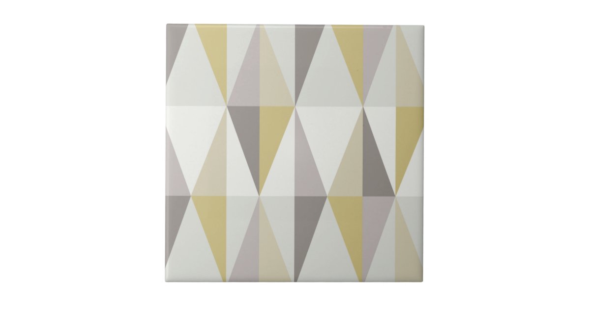 MidCentury Modern Triangles Gold Ceramic Tile | Zazzle