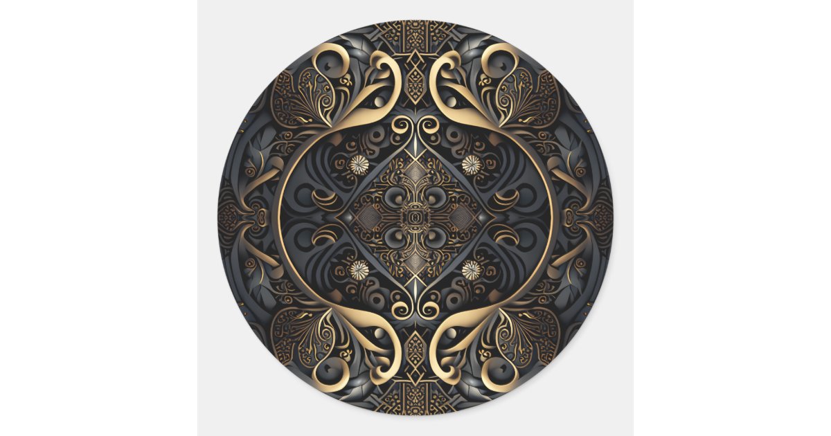 Middle Ages Ornamental Shield Classic Round Sticker | Zazzle