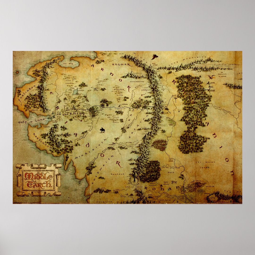 MIDDLE EARTH™ Map #3 Poster | Zazzle