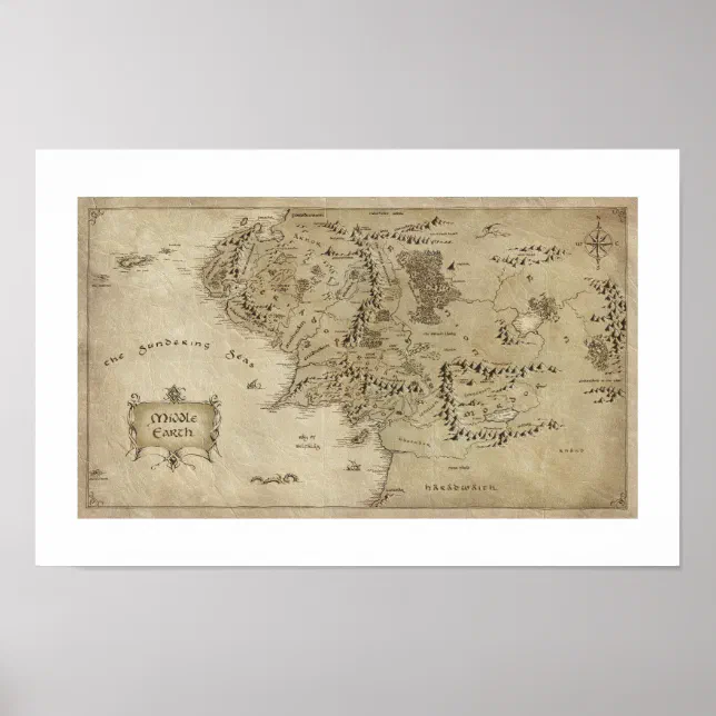 MIDDLE-EARTH™ Map Poster | Zazzle