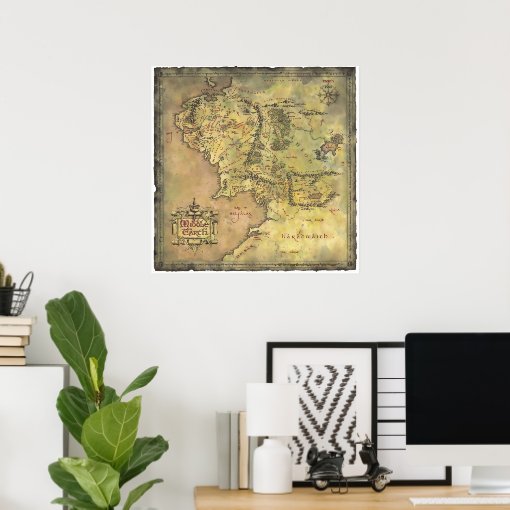 MIDDLE EARTH™ Map Poster | Zazzle