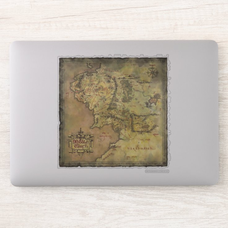 MIDDLE EARTH™ Map Sticker | Zazzle