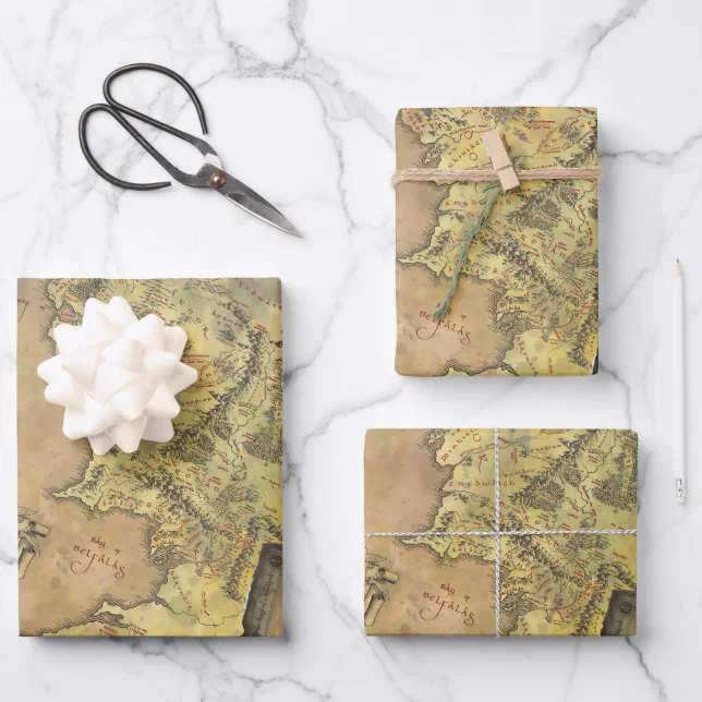 MIDDLE EARTH™ Map Wrapping Paper Sheets | Zazzle