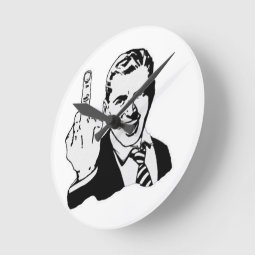 Middle finger clock design | Zazzle