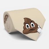 Middle Finger Poop Emoji Men''s Tie | Zazzle
