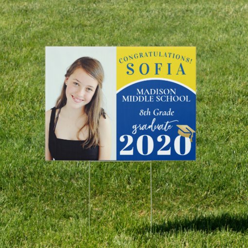 Middle School Graduation Class Year Outdoor Yard Sign | Zazzle