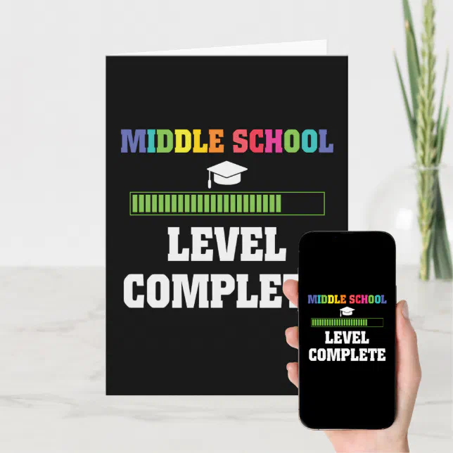 Middle School Level Complete Back to School Gamer Card | Zazzle