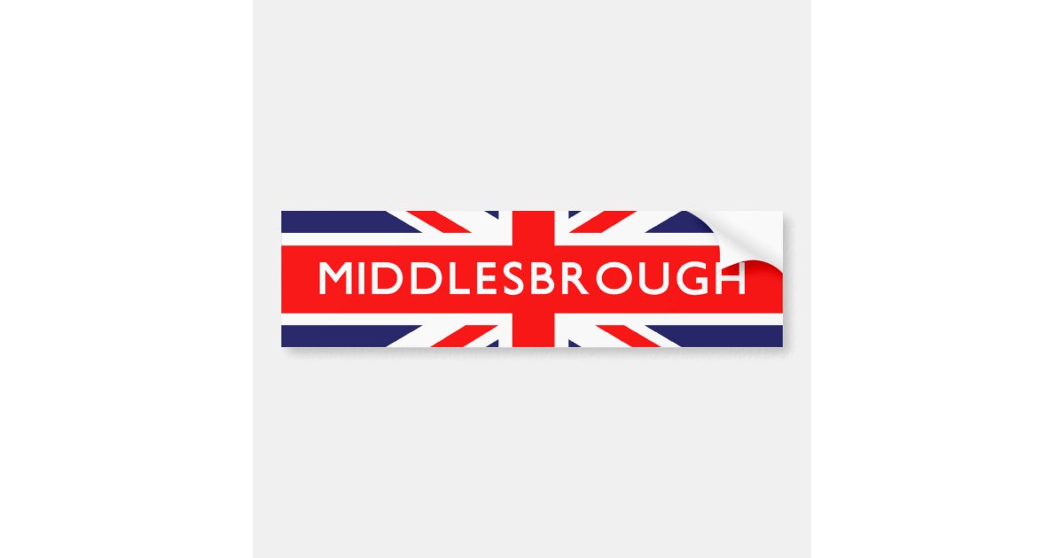 Middlesbrough British Flag Bumper Sticker | Zazzle
