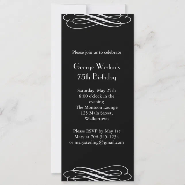 Midnight Birthday Invitation (black) | Zazzle